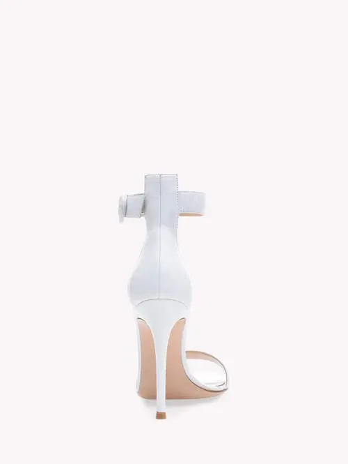GIANVITO ROSSI Portofino 105 Open Toe Sandals - White