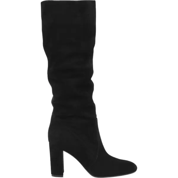 GIANVITO ROSSI Suede Round Toe Block Heel Boots - Black