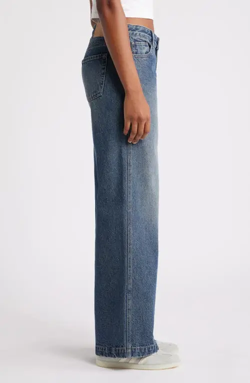 PACSUN Mellow Low Rise Baggy Wide Leg Jeans - Medium Indigo
