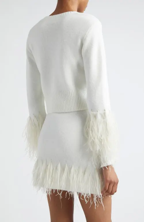 Cinq À Sept Briana Feather Trim Sweater