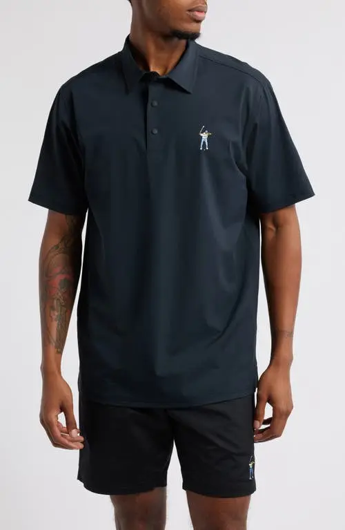 EASTSIDE GOLF Snap Placket Performance Golf Polo - Black