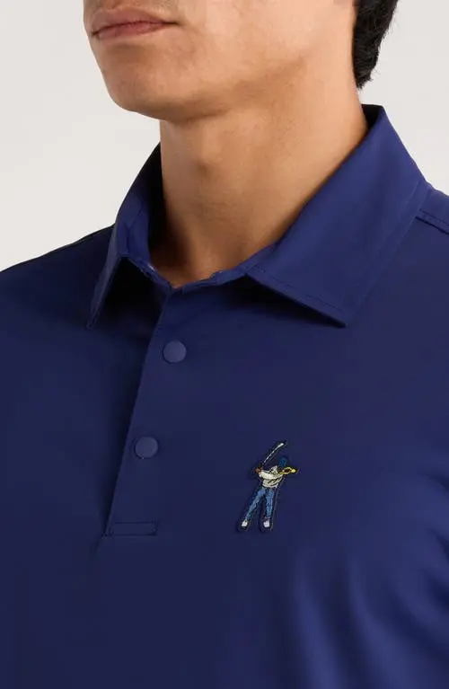 EASTSIDE GOLF Snap Placket Performance Golf Polo - Blue Void