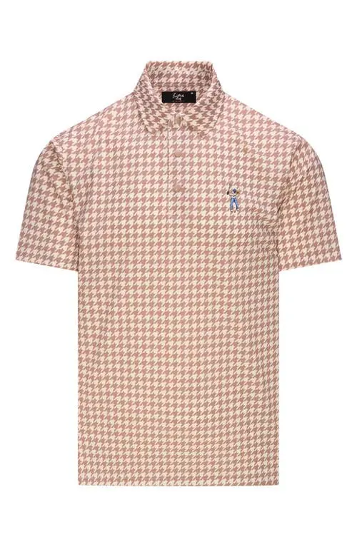 EASTSIDE GOLF Snap Placket Performance Golf Polo - Jetstream Houndstooth
