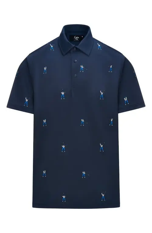 EASTSIDE GOLF Snap Placket Performance Golf Polo - Midnight Navy Swingman