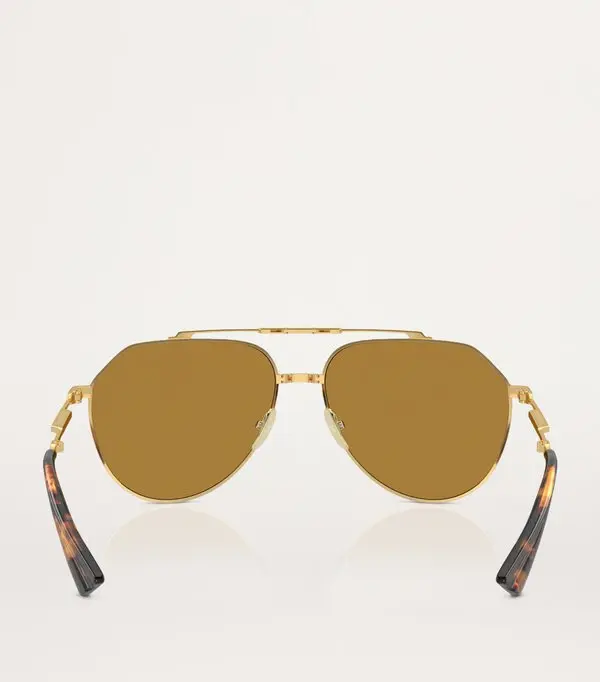 Dolce & Gabbana Dg2302 Aviator Sunglasses - Gold