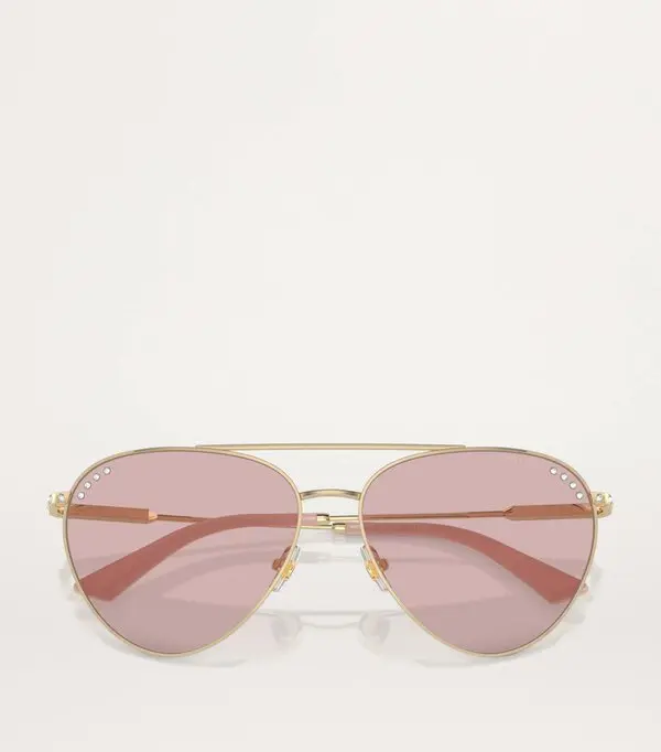JIMMY CHOO Jc4002b Aviator Sunglasses - Gold