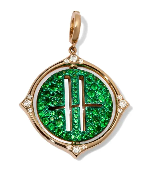 Annoushka Yellow Diamond And Tsavorite 'h' Spinning Charm - Gold