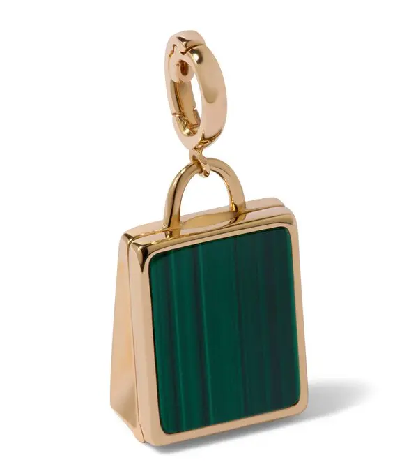 Annoushka X Harrods Yellow And Malachite Shopping Bag Locket Charm - Gold