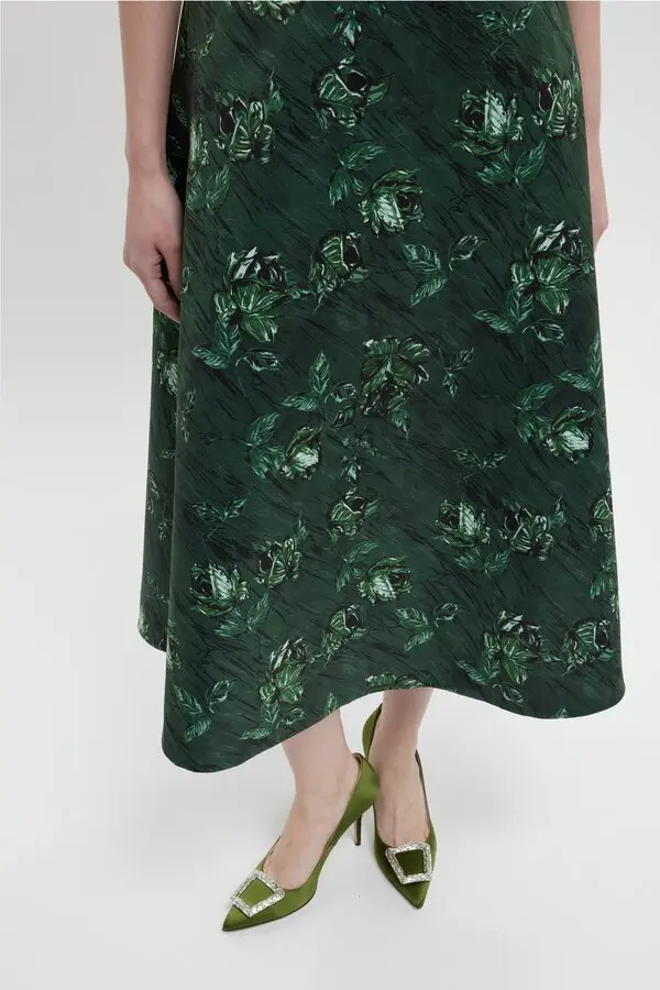 emilia wickstead ragna dress green rose floral print taffeta faille Ragna floral taffeta faille gown in blue - Emilia Wickstead