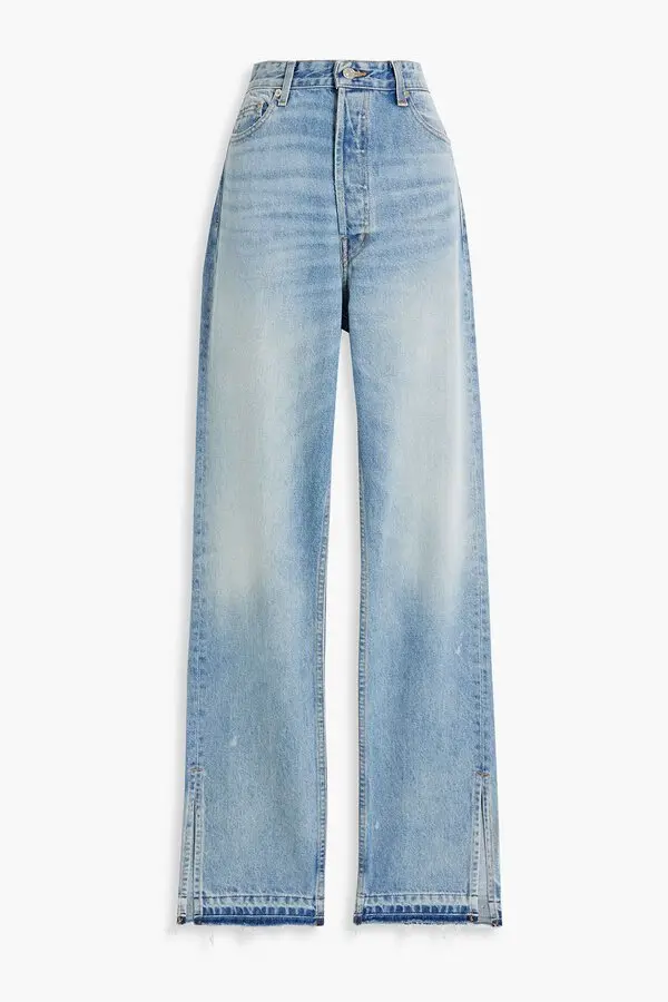 EB DENIM Coated Metallic Straight-leg Jeans - Light Denim