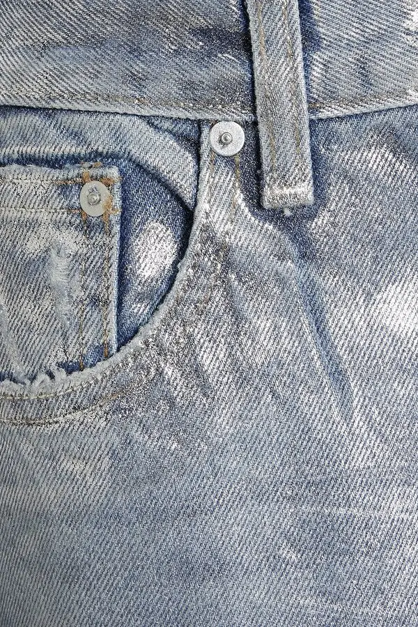 EB DENIM Metallic Straight-leg High-rise Jeans