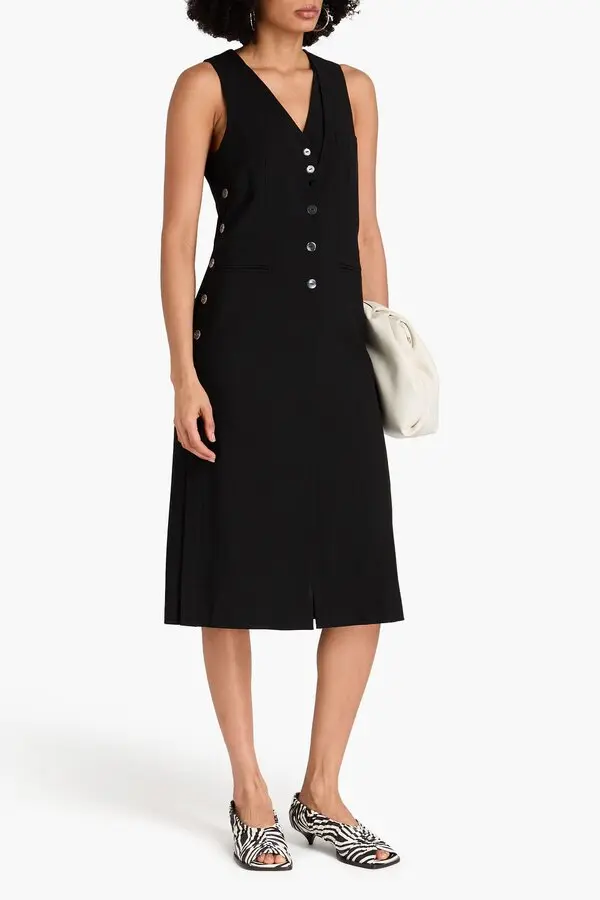 3.1 Phillip Lim Grain De Poudre Wool-blend Midi Dress - Black