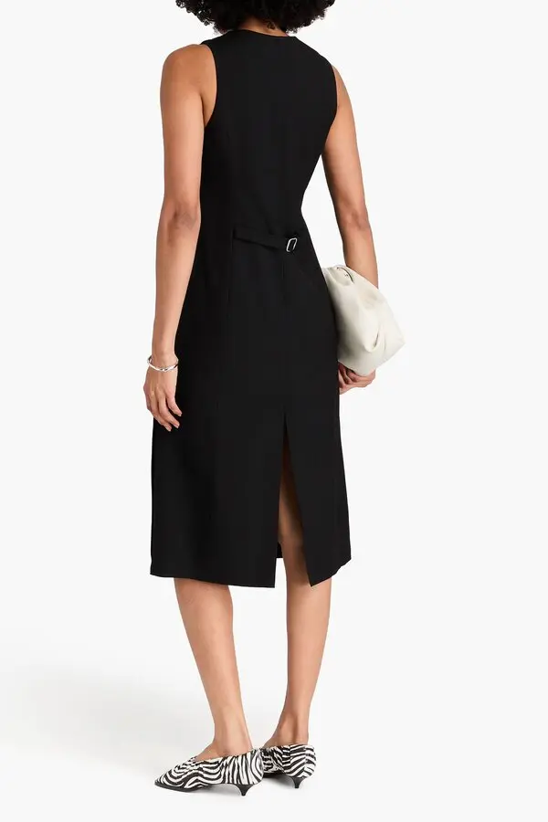 3.1 Phillip Lim Grain De Poudre Wool-blend Midi Dress - Black