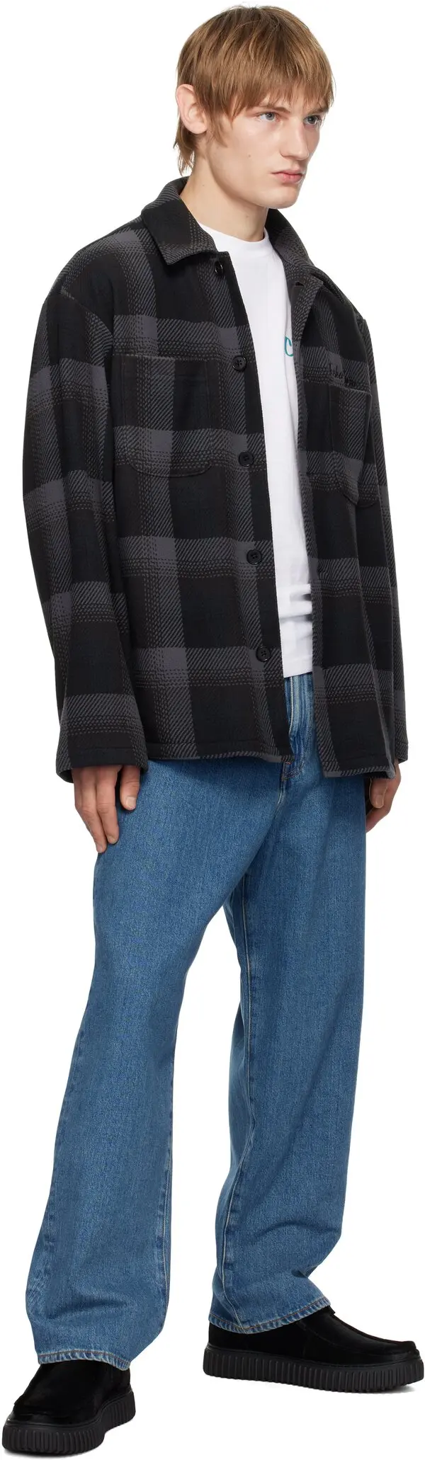 トップス Wacko Maria POLARTEC FLEECE SHIRT Wacko Maria Gray Fleece Shirt In Charcoal - 60% Off | Editorialist