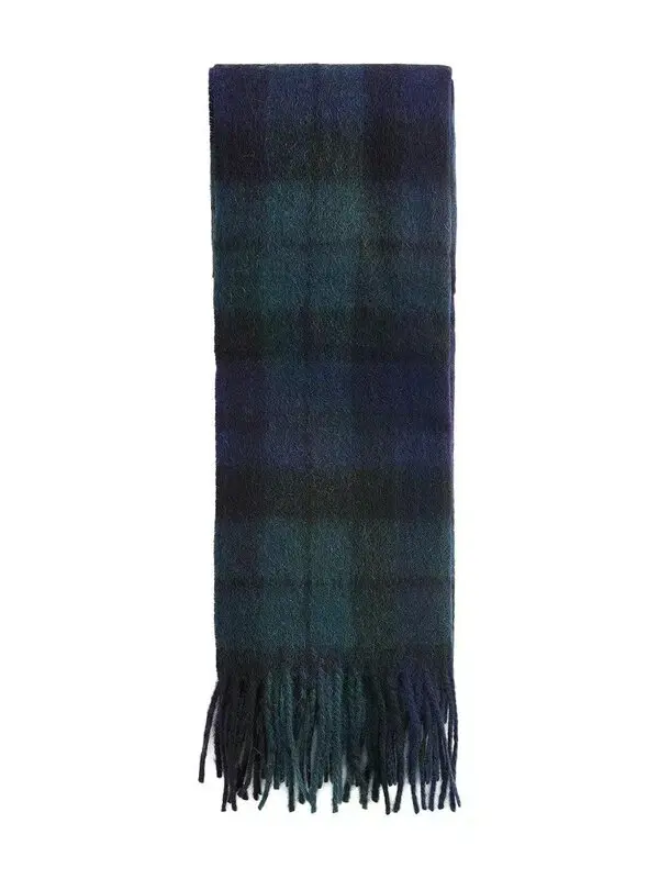 Barbour Checked Scarf - Blue