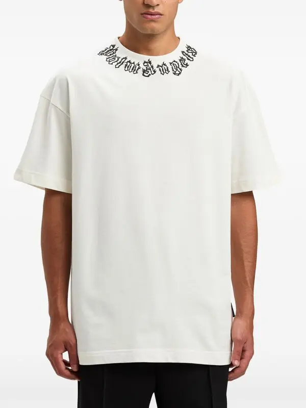 Palm Angels Neck-logo T-shirt - White