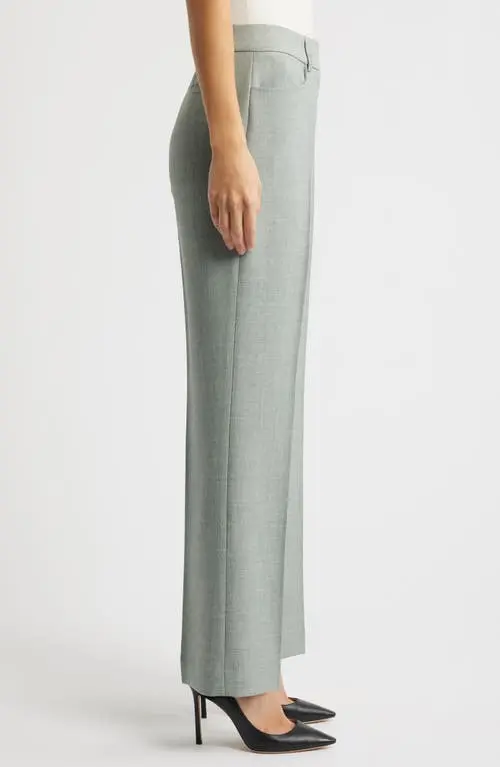 TAHARI ASL Bird Eye Straight Leg Trousers - Eucalyptus