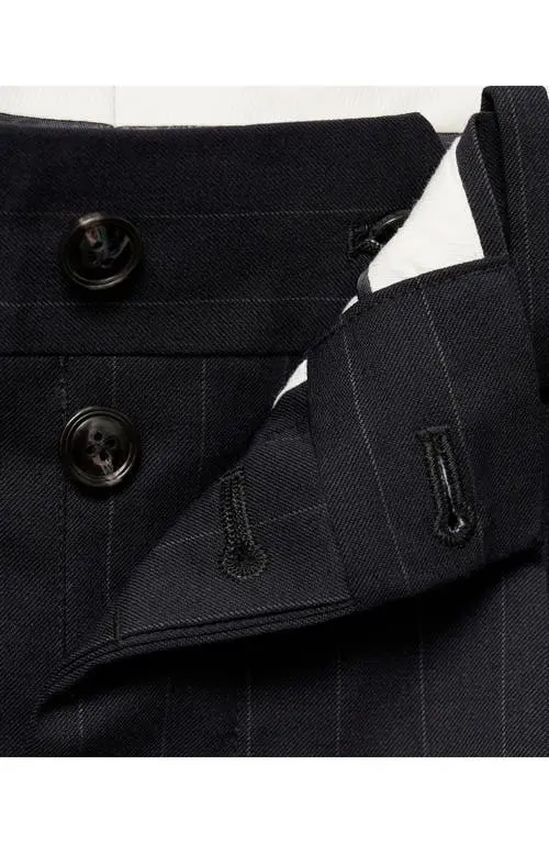Mango Slim Fit Pinstripe Pleated Trousers