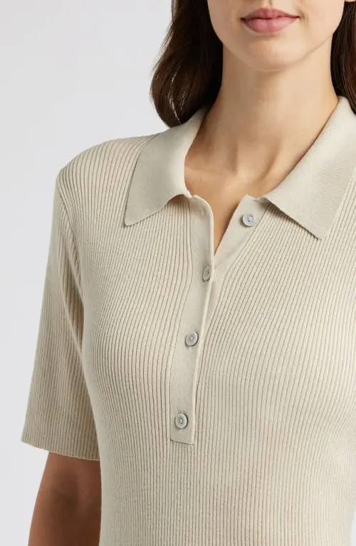 TAHARI ASL Rib Polo - Ecru