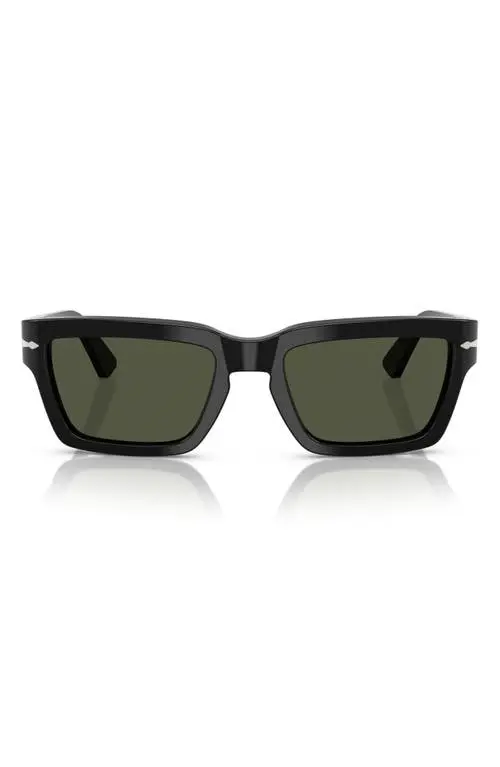 Persol 55mm Rectangle Sunglasses - Black