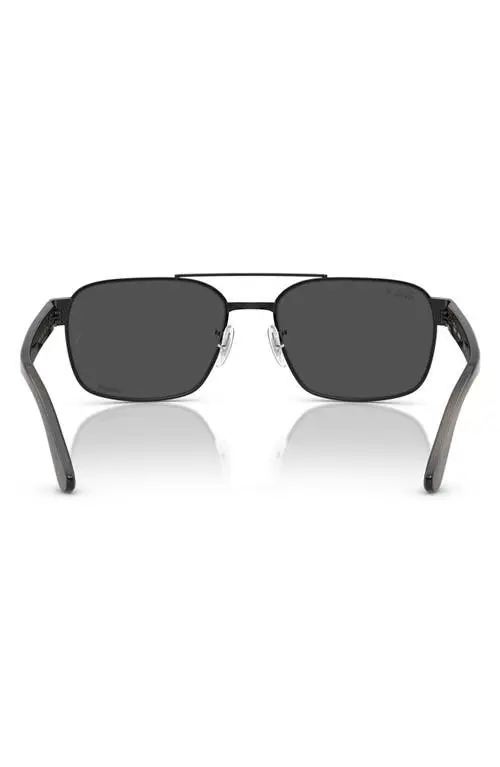 Ray-ban Chromance 58mm Polarized Square Sunglasses - Black