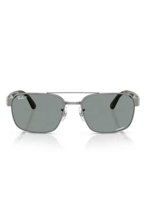 Ray-ban Chromance 58mm Polarized Square Sunglasses - Gunmetal