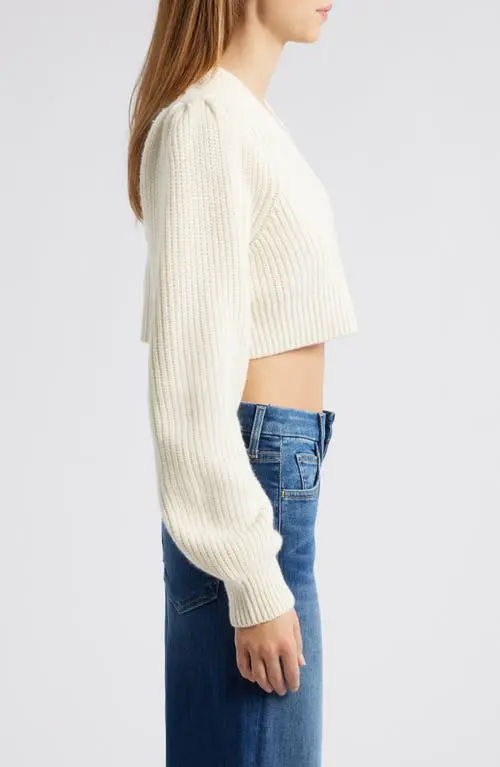 LoveShackFancy Avignon Wool & Cashmere Crop Cardigan - Ivory