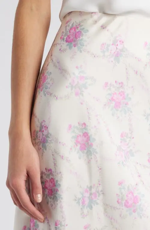 LoveShackFancy Malina Floral Lace Hem Skirt - Rose Picnic