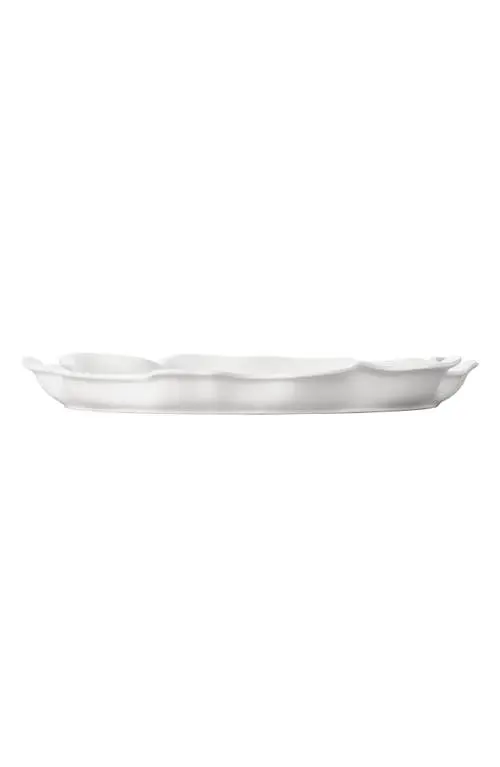 LE CREUSET Iris Stoneware Ruffle Platter - White