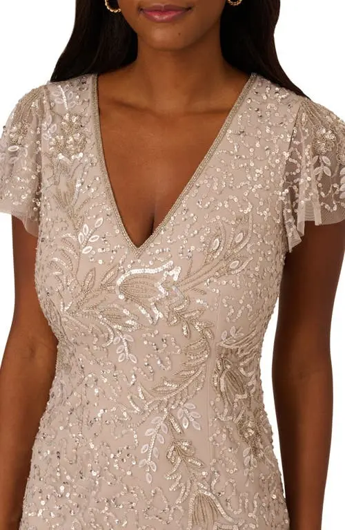 Adrianna Papell Beaded Sheath Cocktail Dress