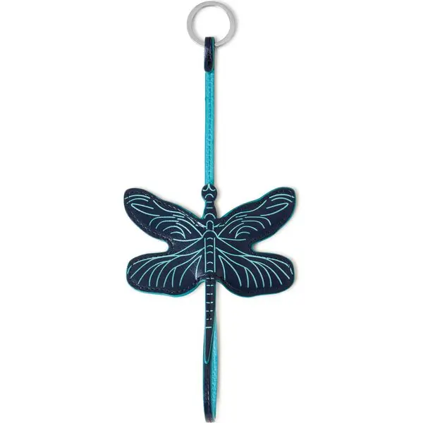 Mulberry Dragonfly Leather Key Chain - Night Sky