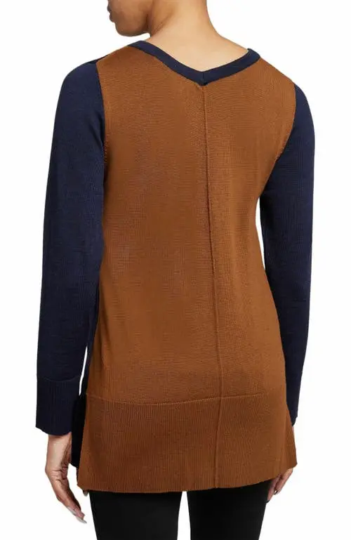 Santorelli Tori Color Block Knit Sweater