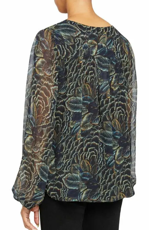 Santorelli Dione Printed Georgette Blouse