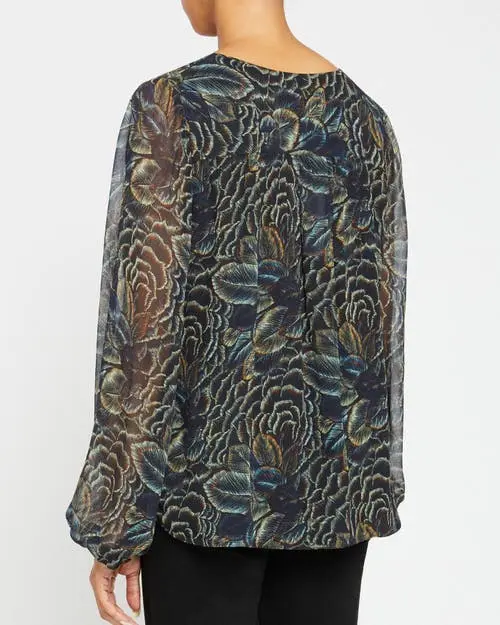Santorelli Dione Printed Georgette Blouse
