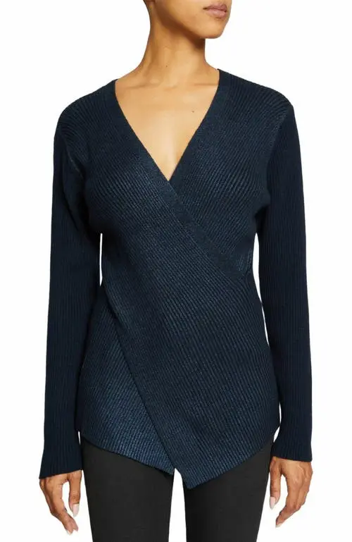 Santorelli Stacy Crossover V-neck Sweater