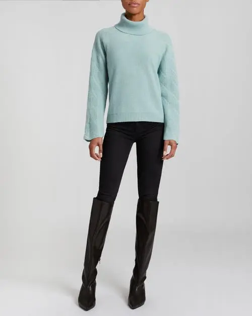 Santorelli Dana Cowl Neck Bell Sleeve Sweater