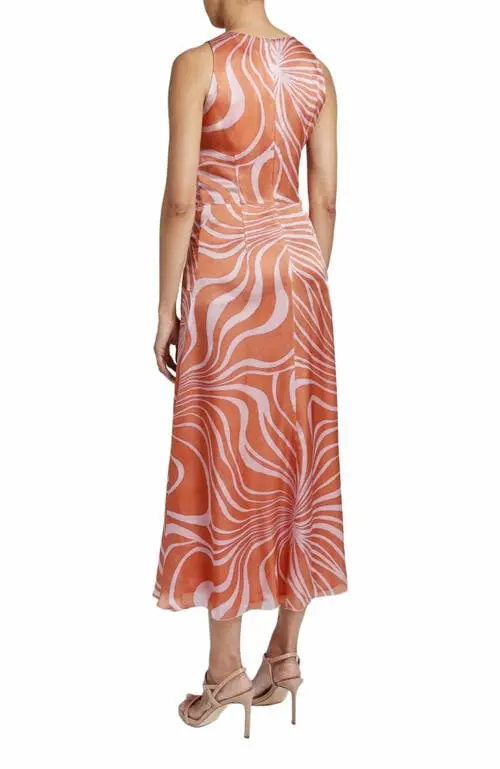 Santorelli Eden Swirl Print Midi Dress