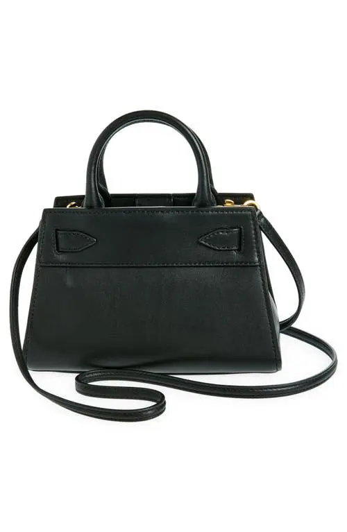 Veronica Beard Mini Dash Leather Top Handle Bag - Black