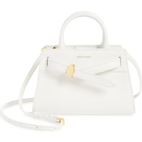 Veronica Beard Mini Dash Leather Top Handle Bag - Off White