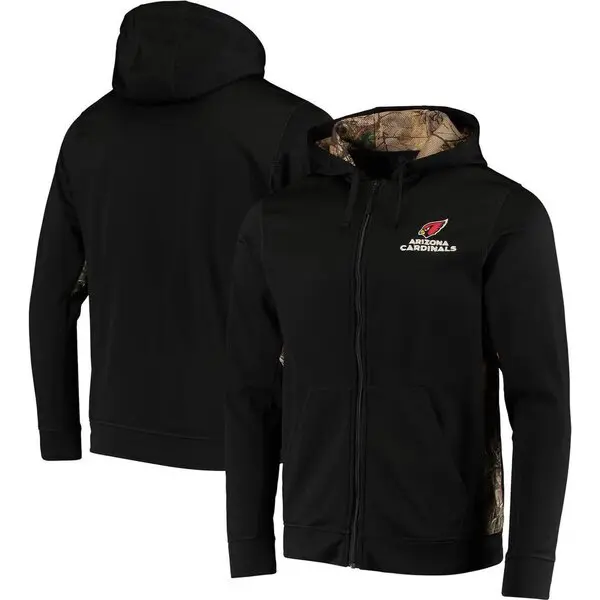 DUNBROOKE Arizona Cardinals Camouflage Decoy Tech Fleece Full-zip Hoodie - Black