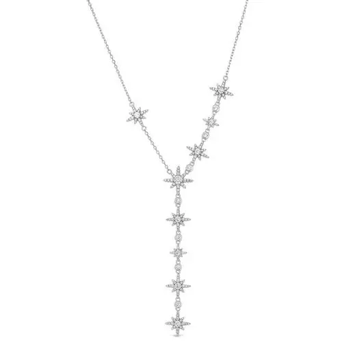 ANNA ZUCKERMAN Starry Night Lariat Necklace - Platinum