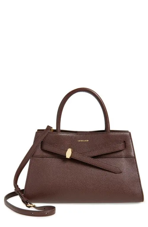 Veronica Beard Dash Leather Top Handle Tote - Dark Raisin