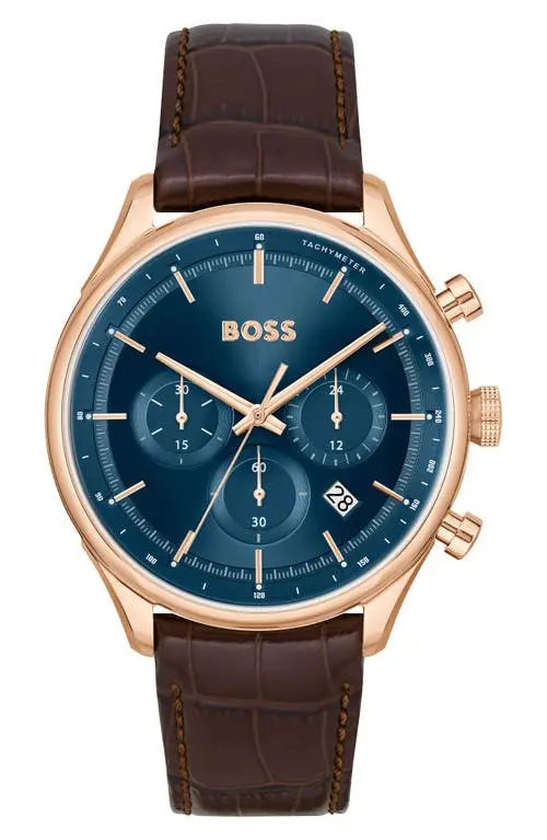 BOSS Gregor Chronograph Strap Watch - Blue Sunray