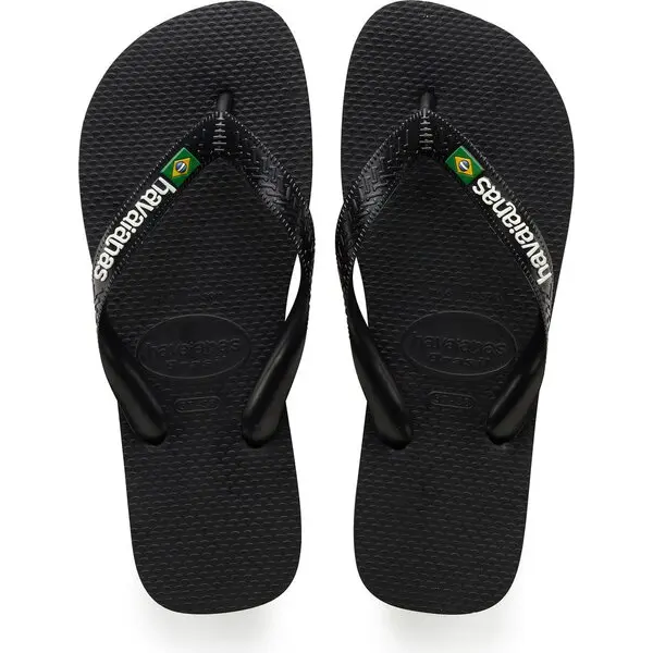Havaianas Brasil Logo Flip Flop - Black/black