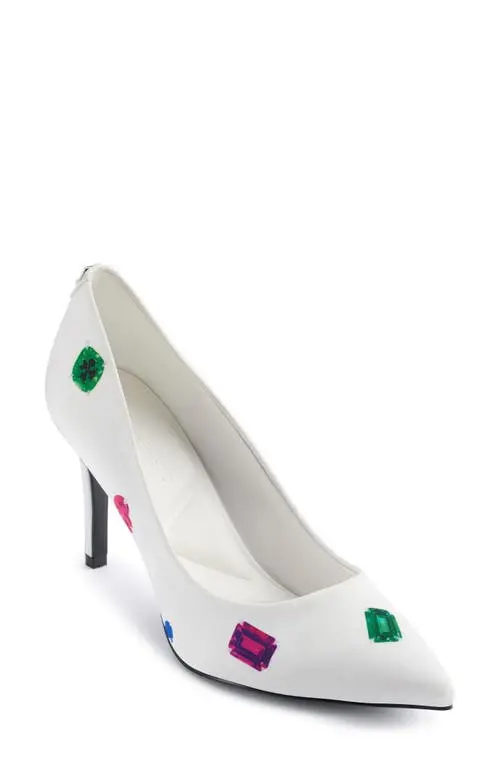 Karl Lagerfeld Paris Karl Lagerfeld Royale Pointed Toe Pump - White Multi