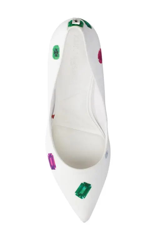 Karl Lagerfeld Paris Karl Lagerfeld Royale Pointed Toe Pump - White Multi