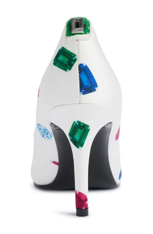Karl Lagerfeld Paris Karl Lagerfeld Royale Pointed Toe Pump - White Multi