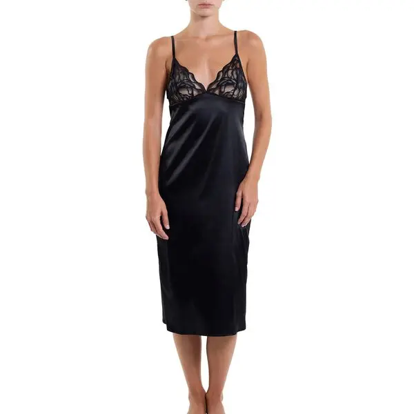 Hanky Panky Dark Romance Satin Chemise - Black