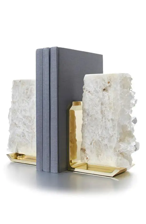 ANNA NEW YORK Fim Crystal Quartz Bookends - Crystal Gold