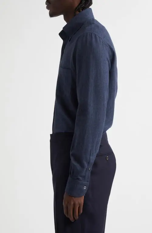 Thom Sweeney Cotton Flannel Button-down Shirt